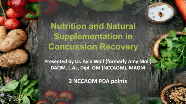 Lecture: Nutrition and Natural Supplementation in Concussion Recovery ...